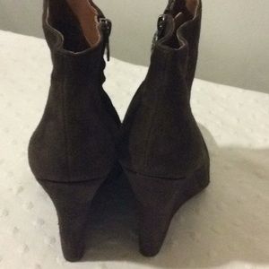 Sam Edelman | Shoes | Sam Edelman Brown Suede Wedge Heels Booties 8m ...